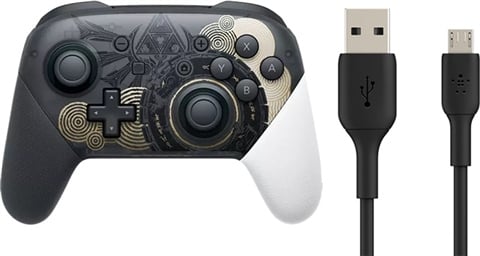 Nintendo Switch Zelda Tears of the Kingdom Pro Controller + USB C Cable, A - CeX (UK): - Buy ...